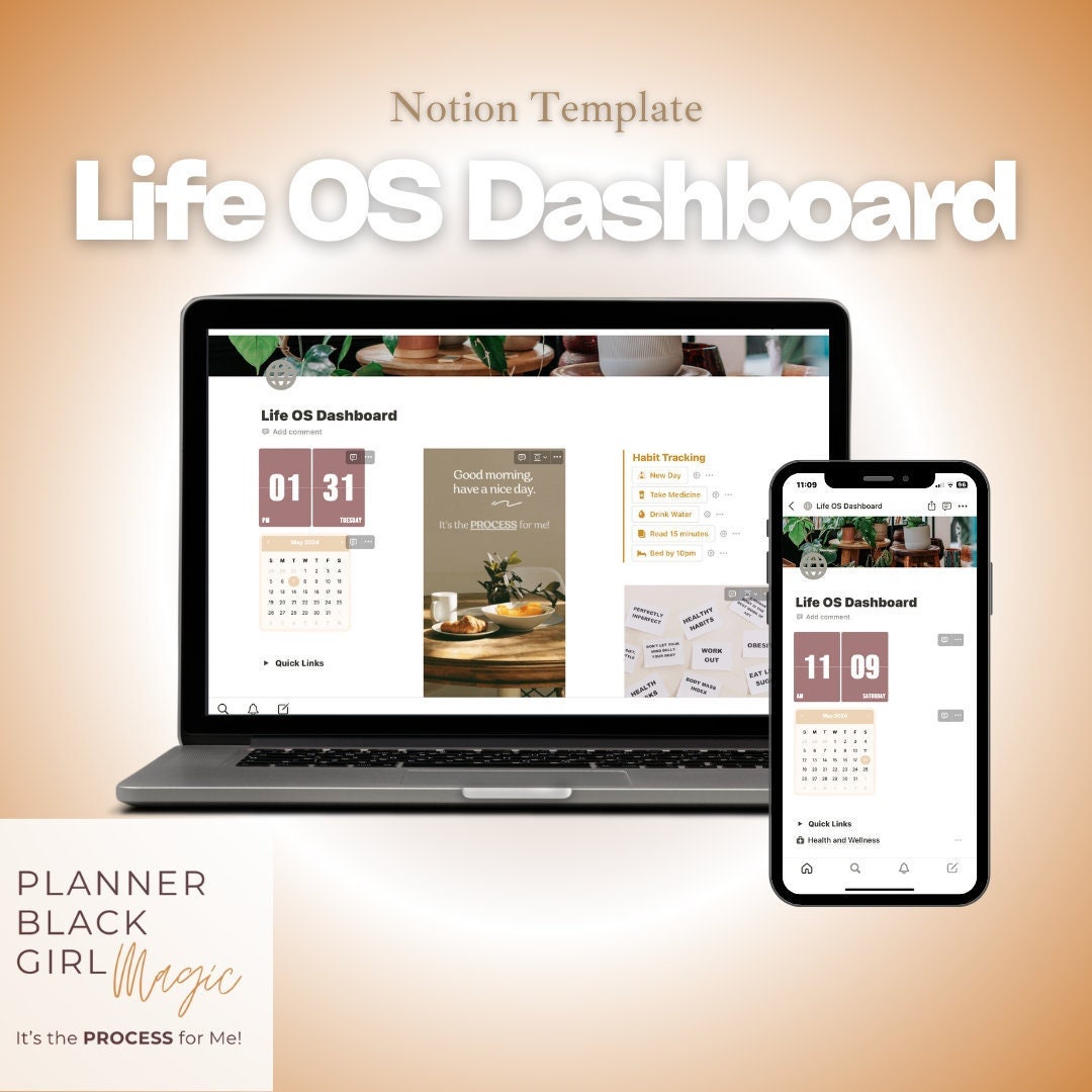 Life OS Dashboard Notion Template - Etsy