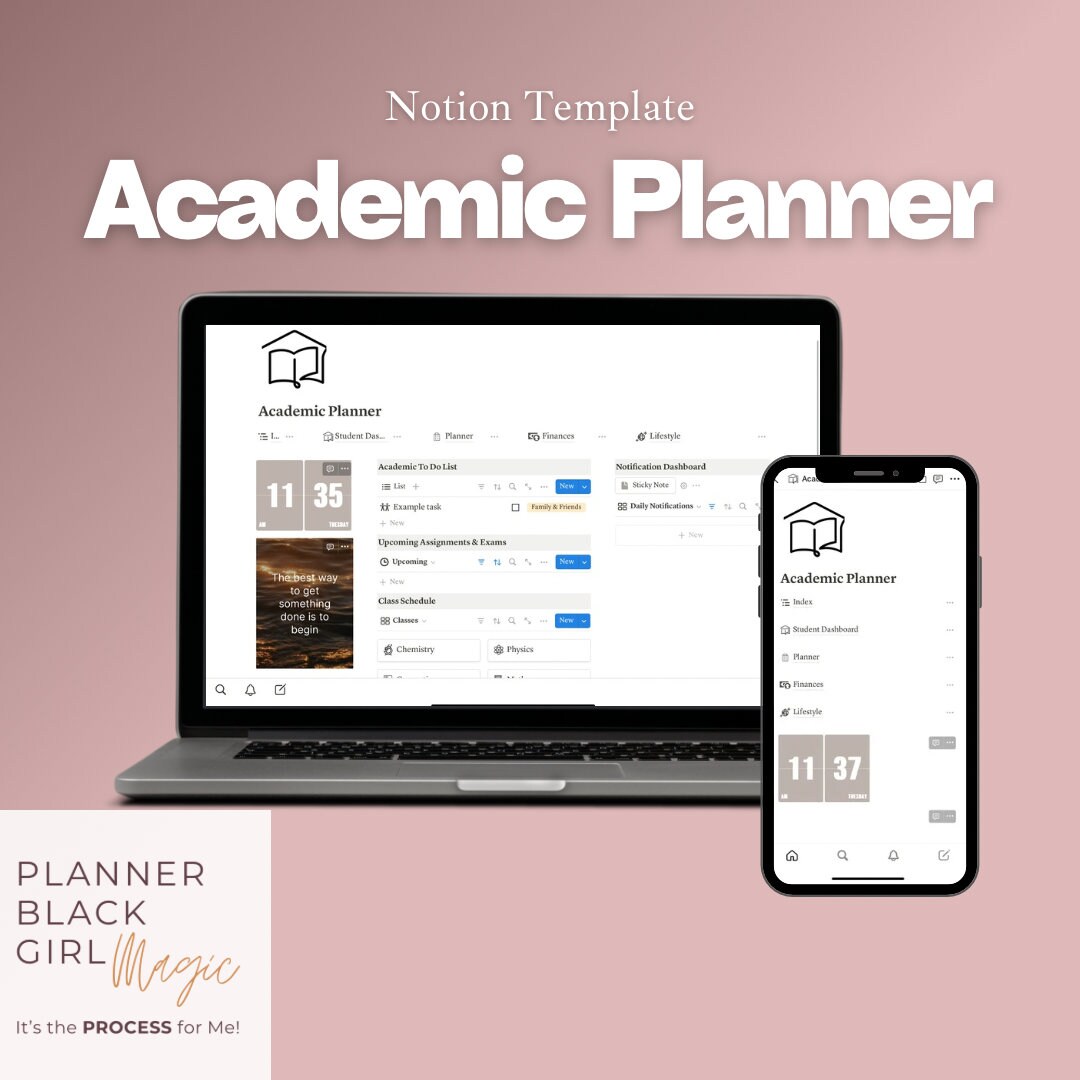 Notion Academic Planner Template; Student Planner - Etsy