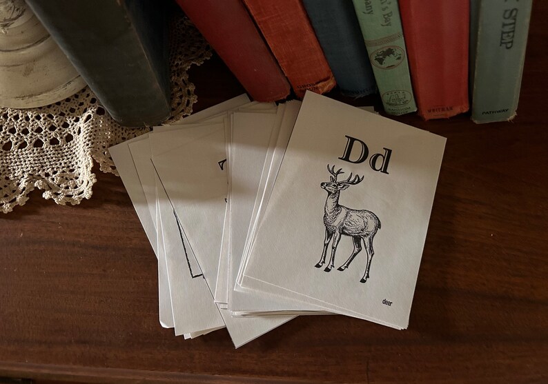 Vintage Alphabet Cards or Posters. Black Cream Colored. Printables ...