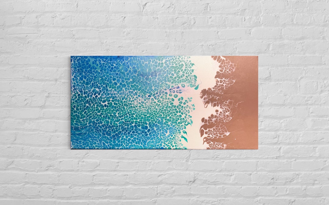 Blue Acrylic Paint Ocean View Wall Art - Etsy