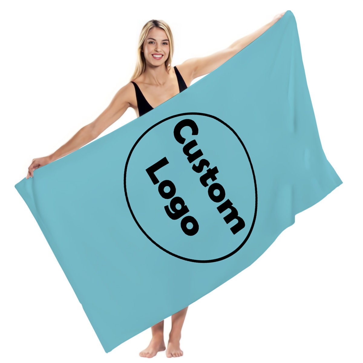 Custom Logo Beach Towel, Your Logo Here Beach Towel, Personalized Beach ...
