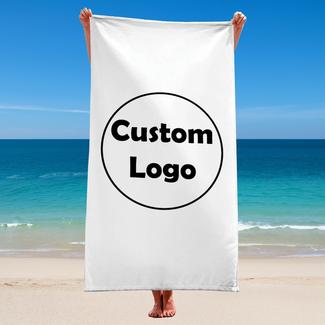 Custom Logo Beach Towel, Your Logo Here Beach Towel, Personalized Beach ...