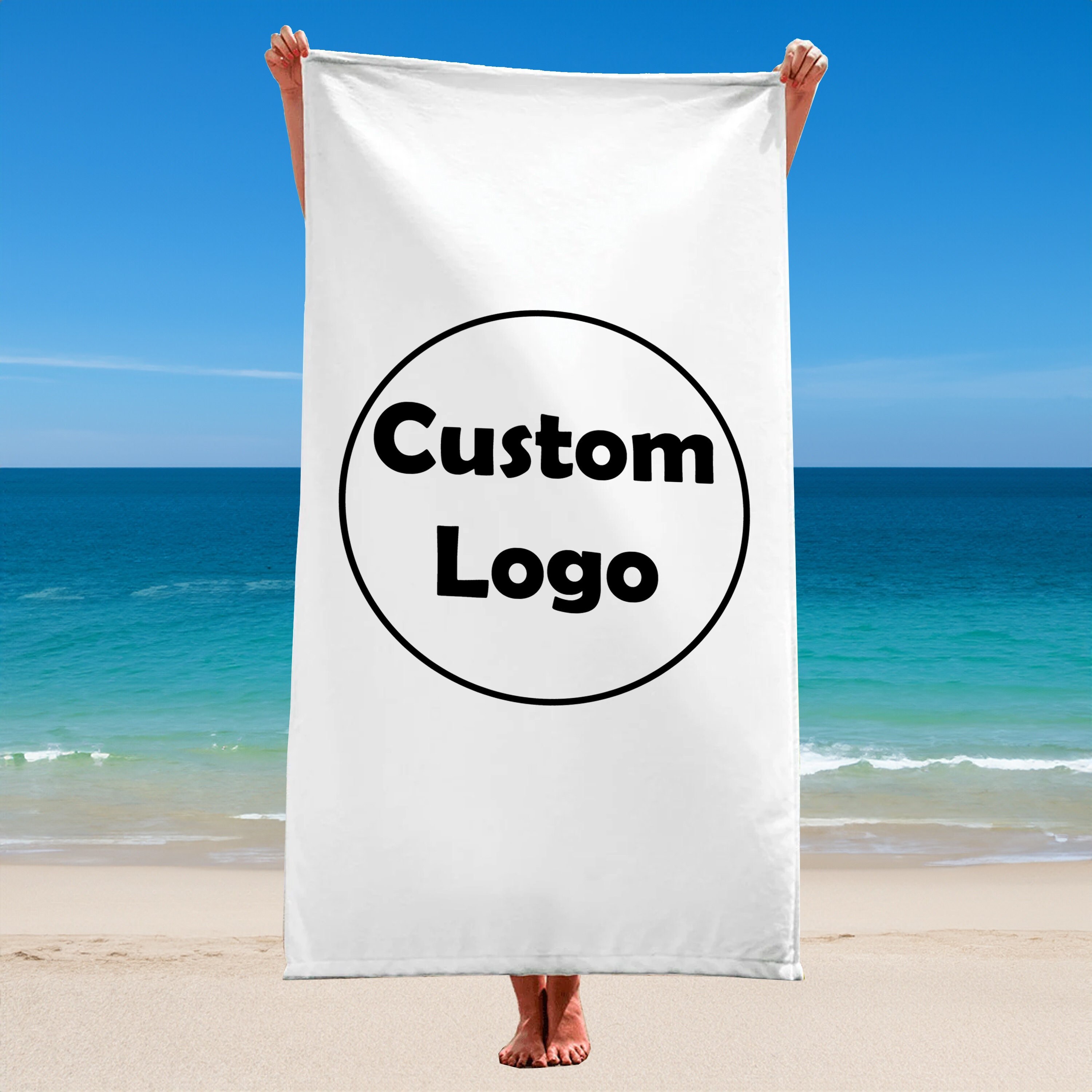Custom Logo Beach Towel, Your Logo Here Beach Towel, Personalized Beach ...