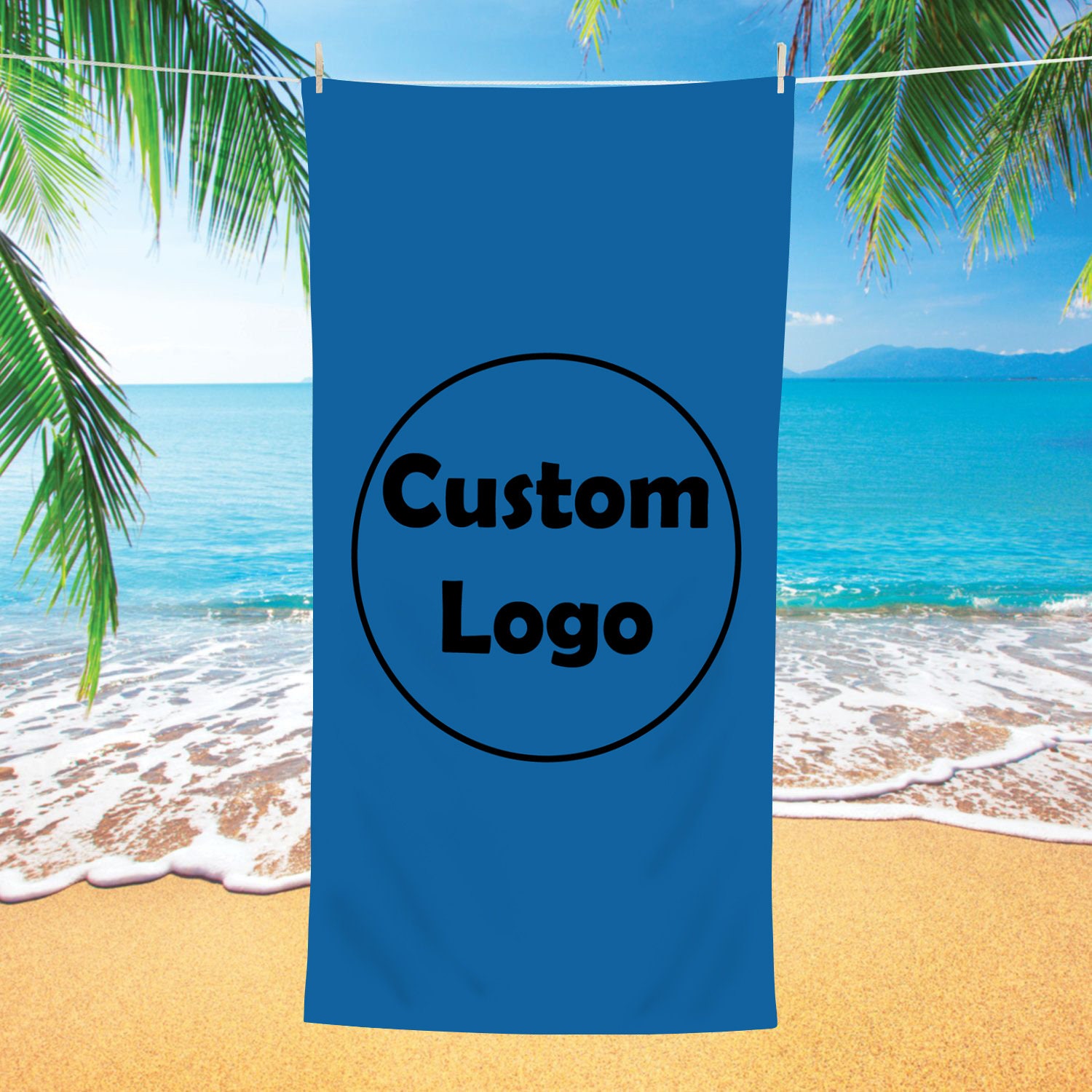 Custom Logo Beach Towel, Your Logo Here Beach Towel, Personalized Beach ...
