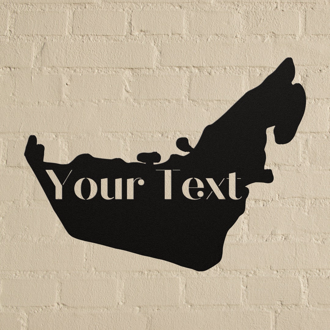 Custom UAE Map UAE Metal Wall Art UAE Border Sign United Arab Emirates ...