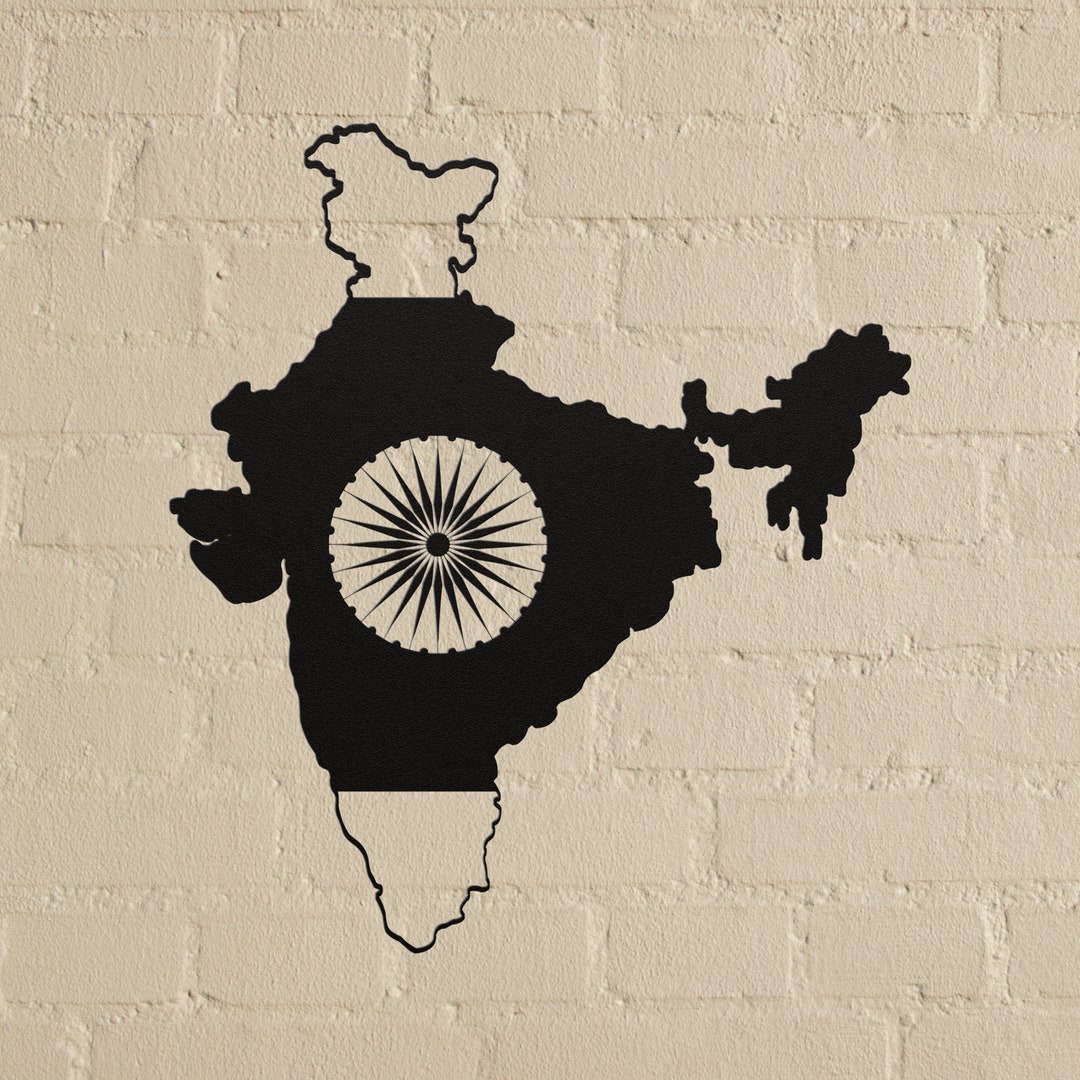India Map Indian Metal Wall Art Indian Wall Decor India Flag India ...