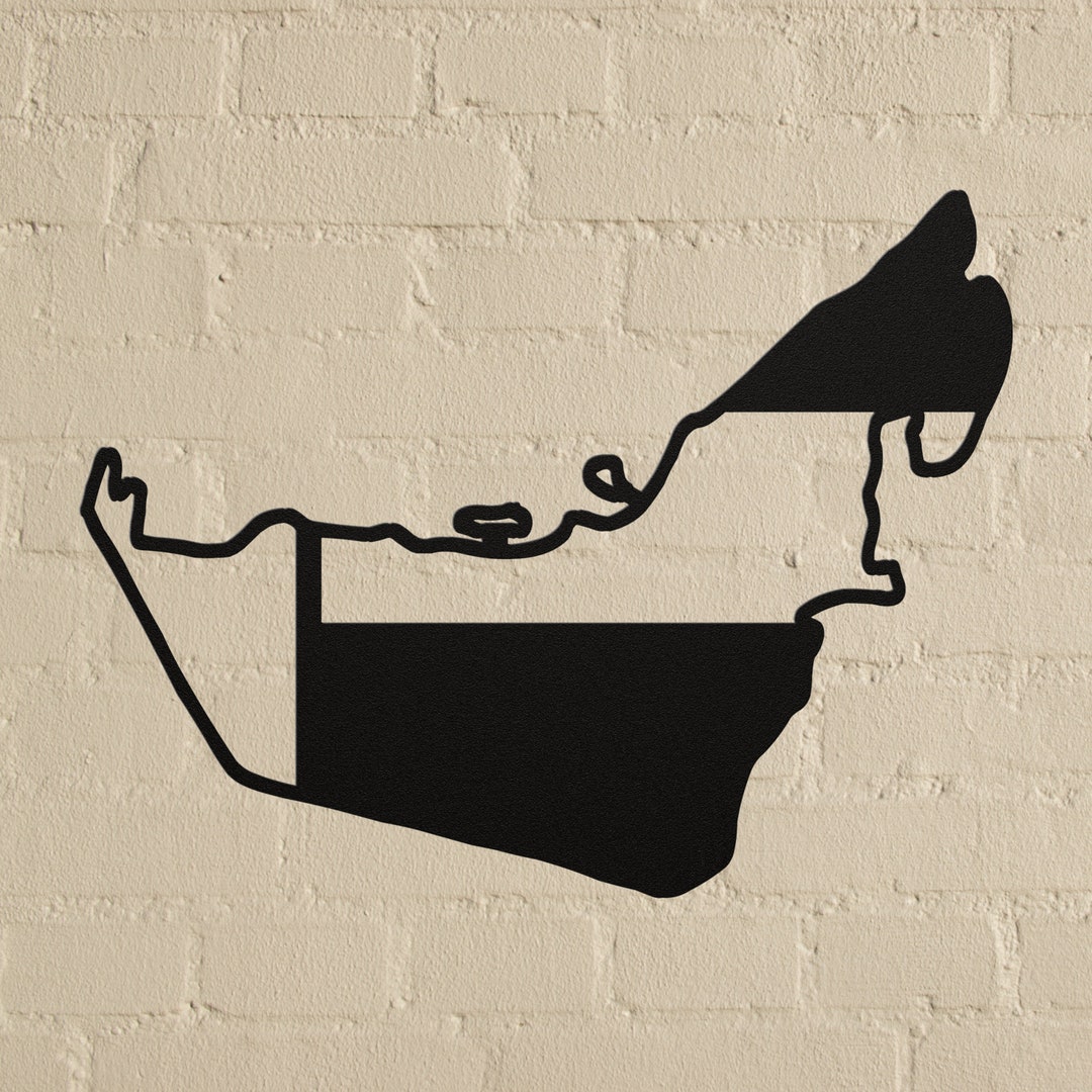 UAE Map UAE Metal Wall Art Emirati Wall Decor UAE Flag United Arab ...