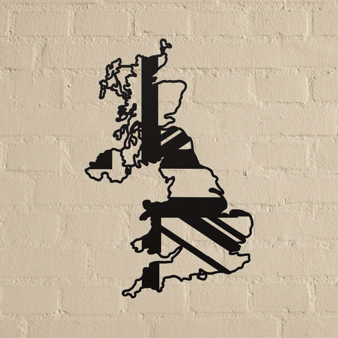 UK Map UK Metal Wall Art British Wall Decor Union Jack Flag United ...