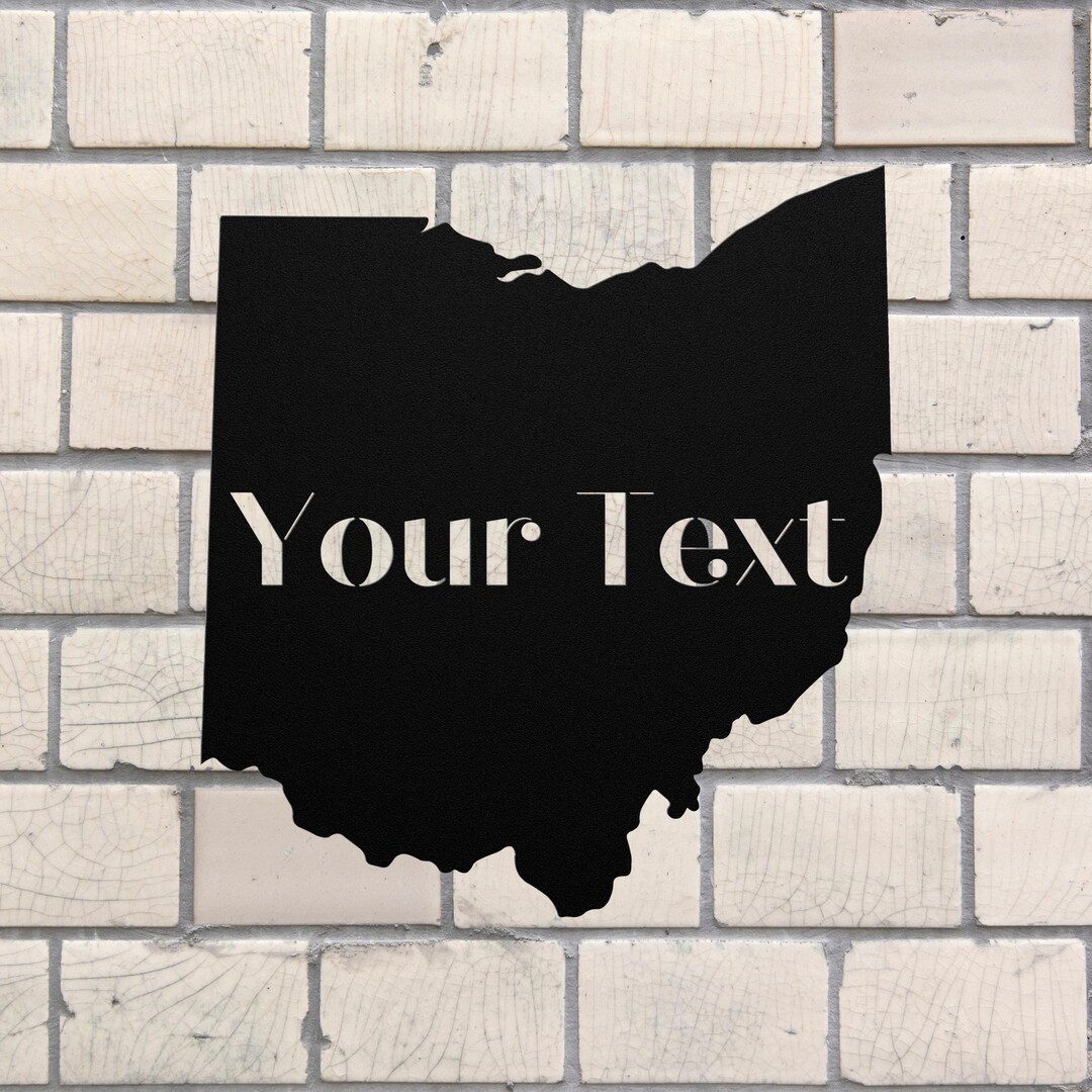 Custom Ohio Map Ohio Metal Wall Art Ohio Border Sign Ohio Sign ...
