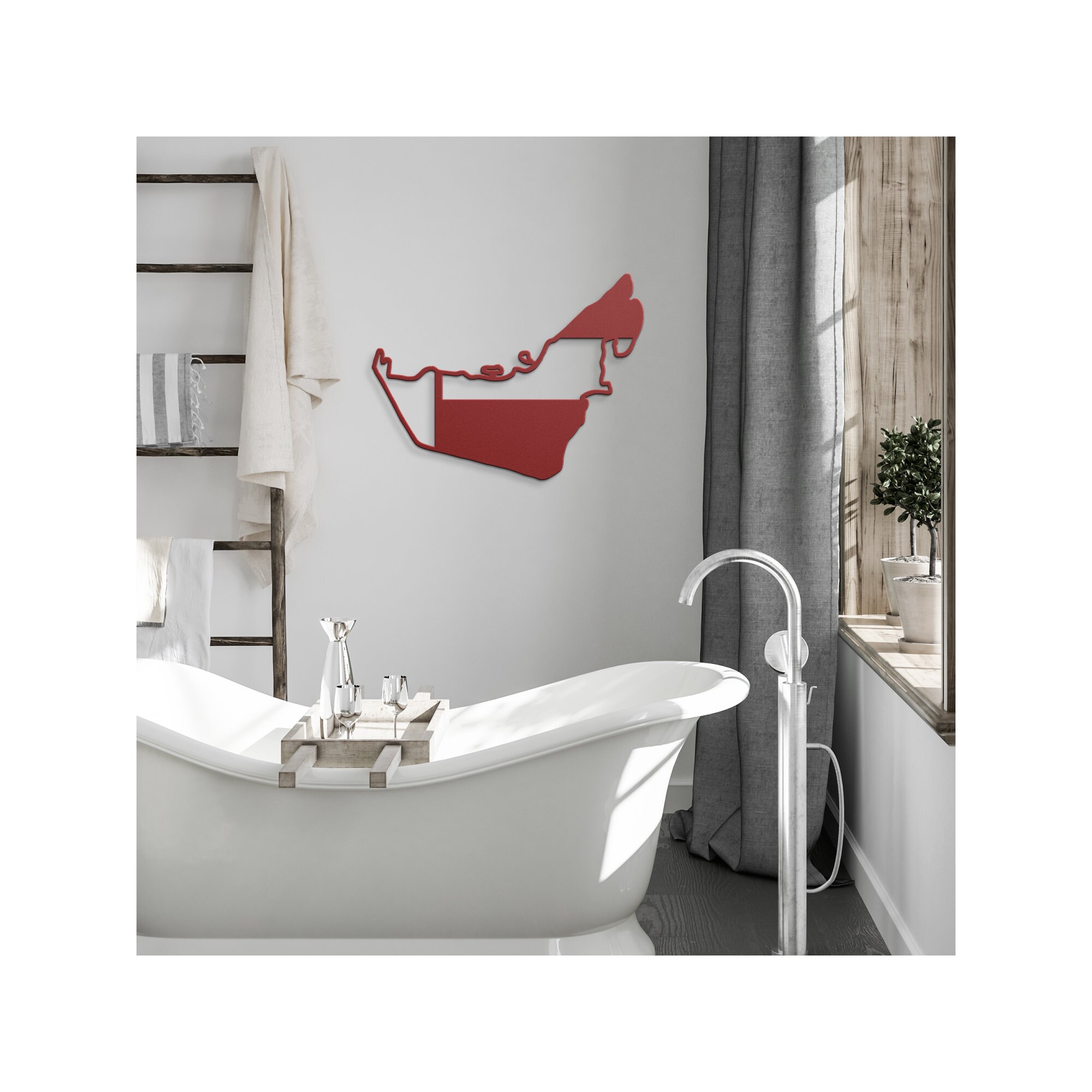 UAE Map UAE Metal Wall Art Emirati Wall Decor UAE Flag United Arab ...