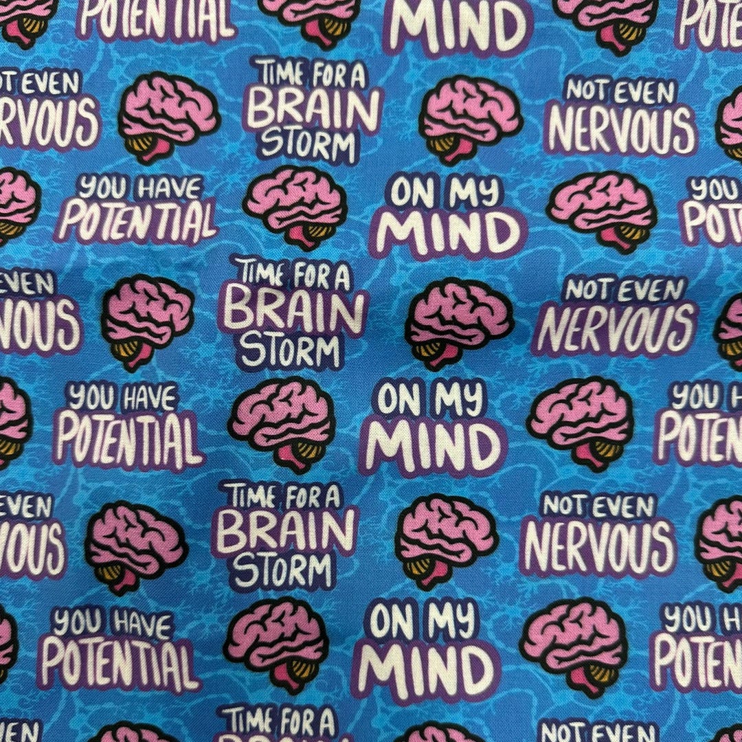 Brain Puns Print Fabric: Medical Theme 100% Cotton BTY - Etsy