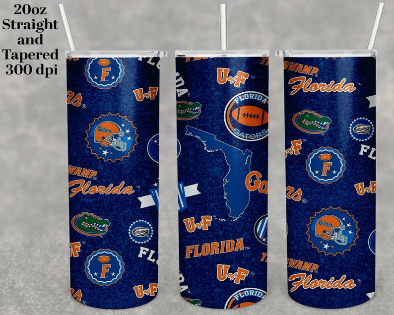 20oz Skinny Florida Tumbler, Gators UF Seamless Tumbler Wrap for ...