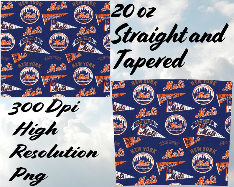 NY Mets Tumbler, 20oz, Digital Design for Tumbler, Baseball Sublimation ...