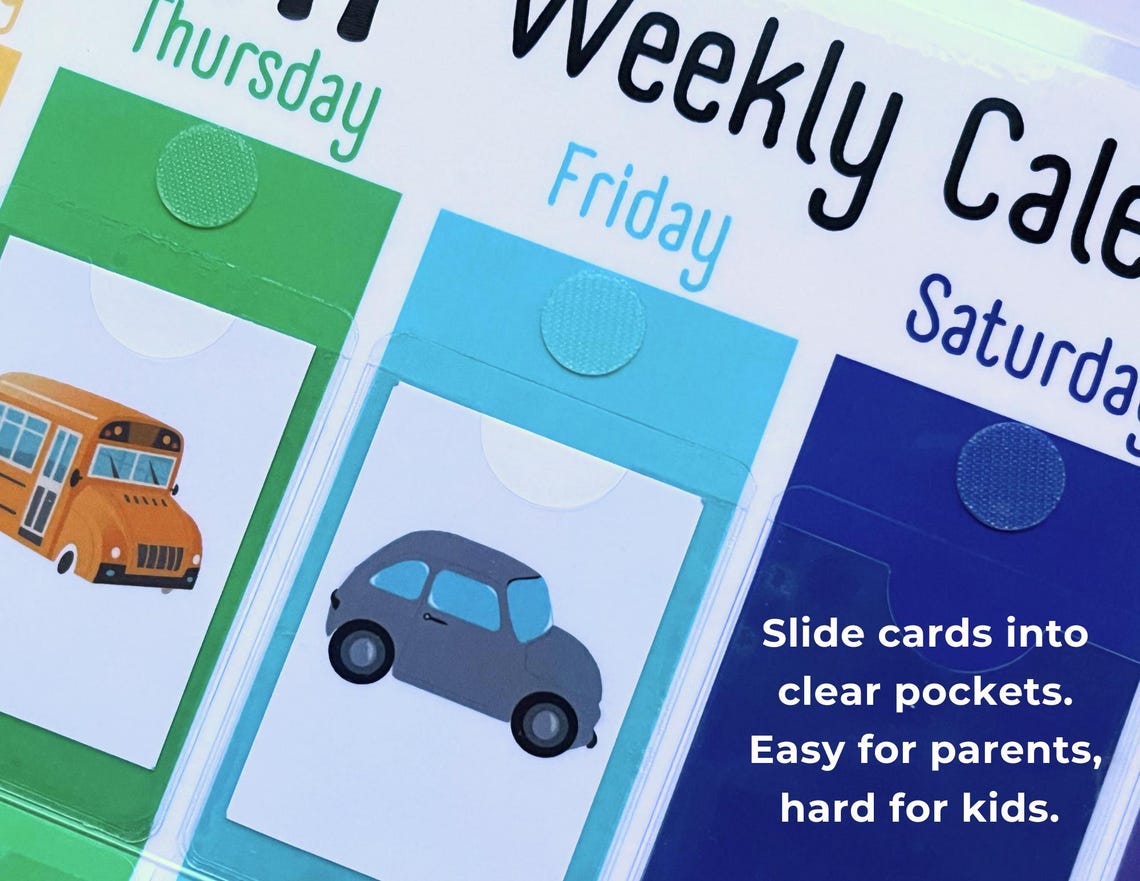 Personalized Kid's Weekly Calendar Flip Chart: Visual Schedule With 80 ...