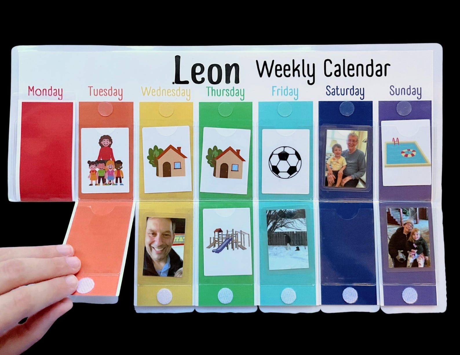 Personalized Kid's Weekly Calendar Flip Chart: Visual Schedule With 80 ...