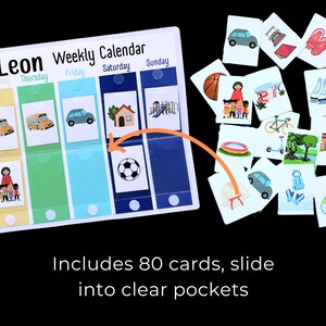 Personalized Kid's Weekly Calendar Flip Chart: Visual Schedule With 80 ...