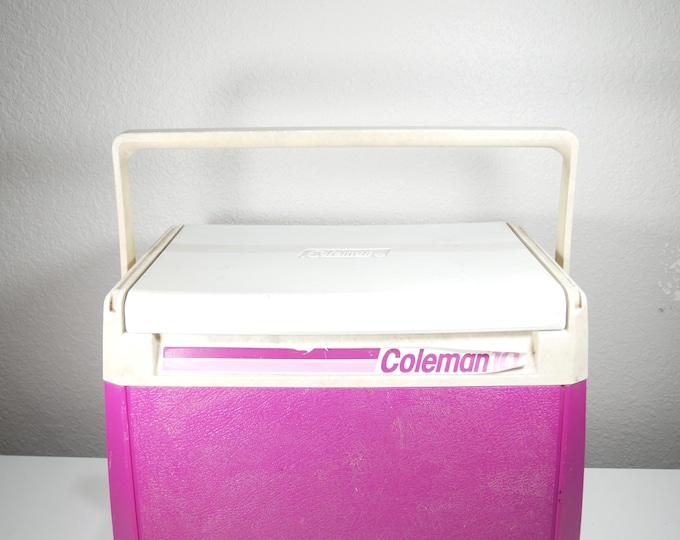 Vintage Coleman Fliplid 10 Pink Cooler ~ Open Lid Locks to Serving Tray ...