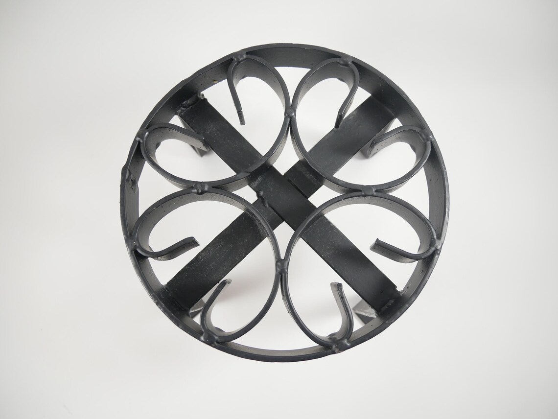 Intricate Design Wrought Iron Raised Tall Trivet Black ~hand Forged ...