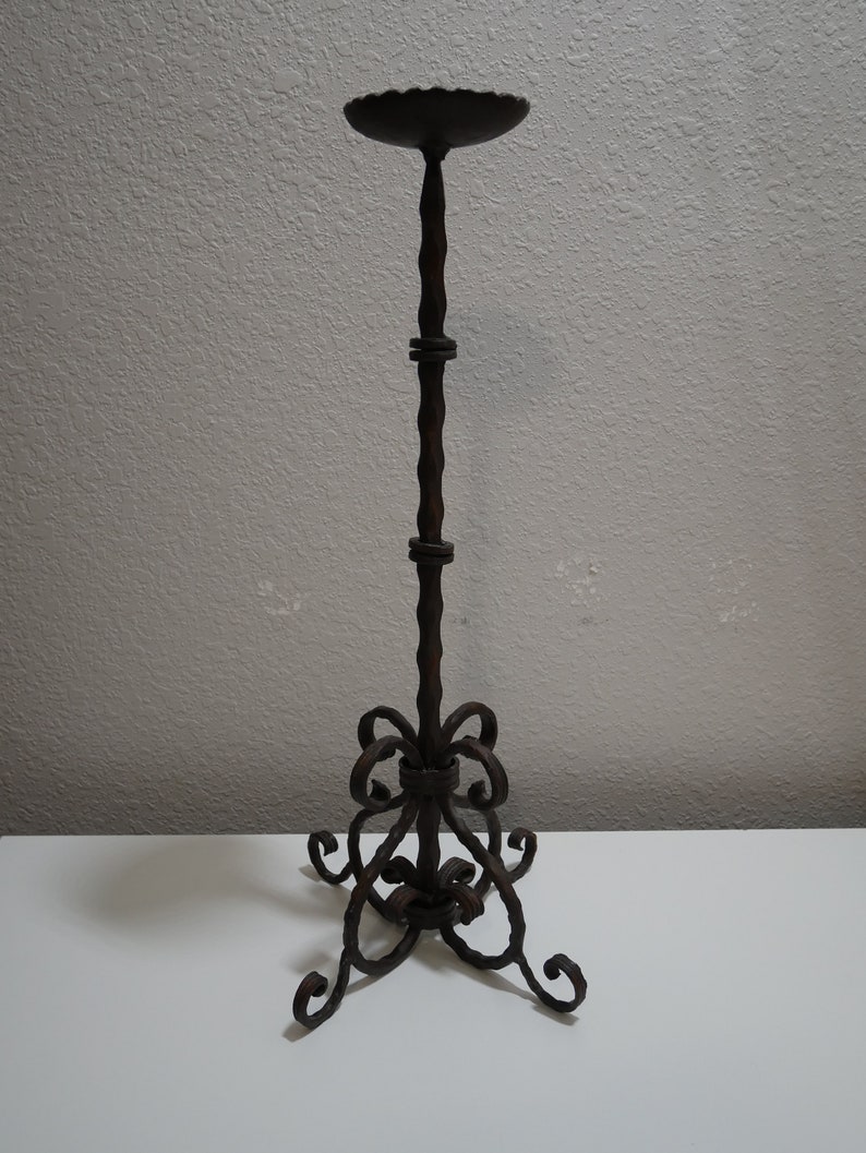 Tall Vintage Wrought Iron Candle Holder - Etsy