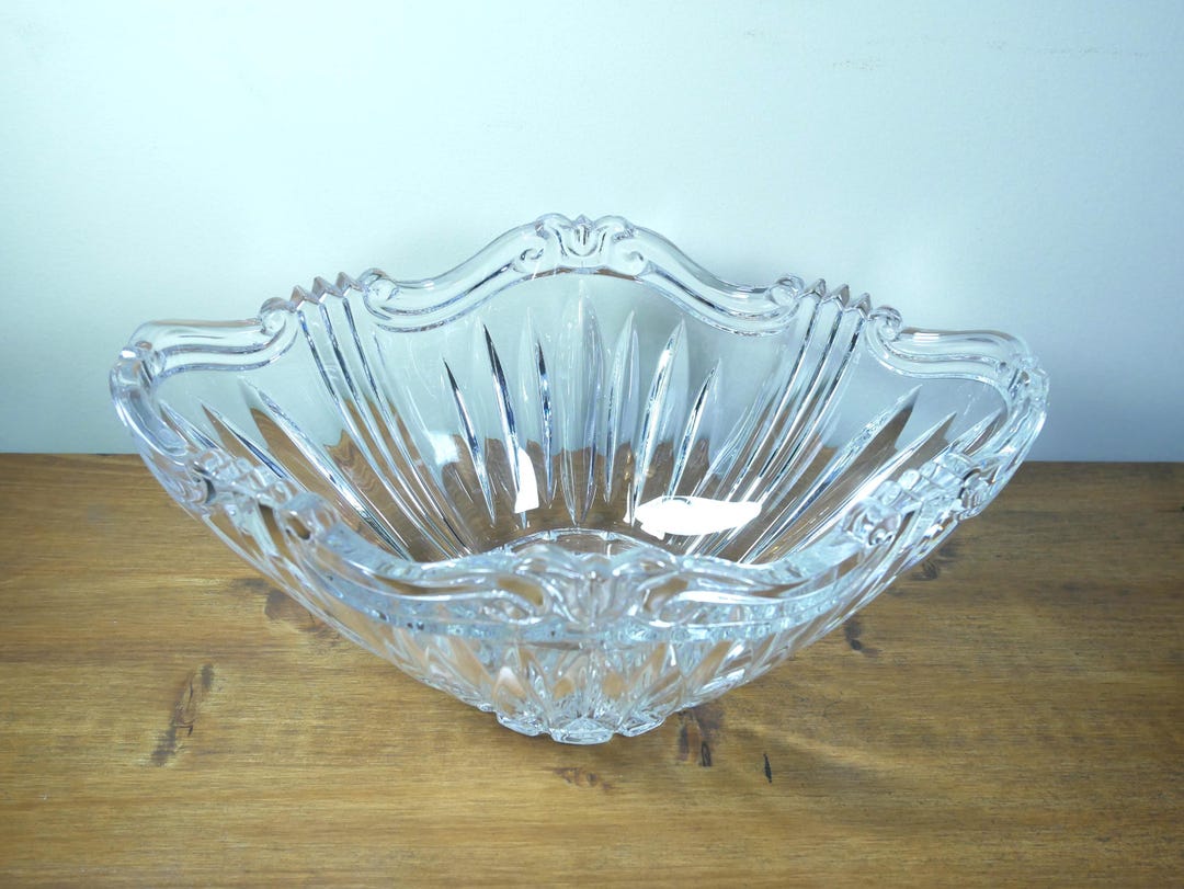 Vintage Oneida Augustina Large Crystal Oval Bowl Germany ~ 11.5" Length ...