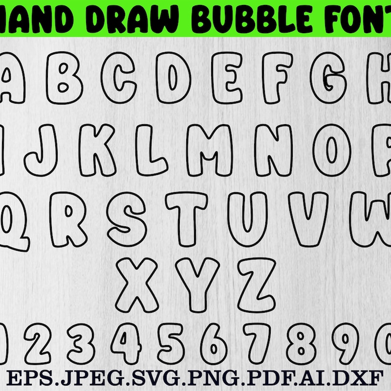 A Bubble Letter Drawing - Etsy