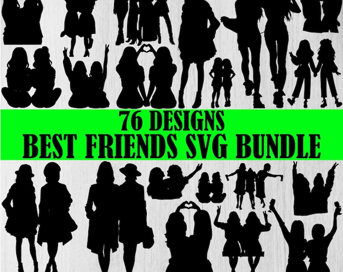 Woman Best Friends Svg - Woman Best Friends Silhouette - Friends Svg ...