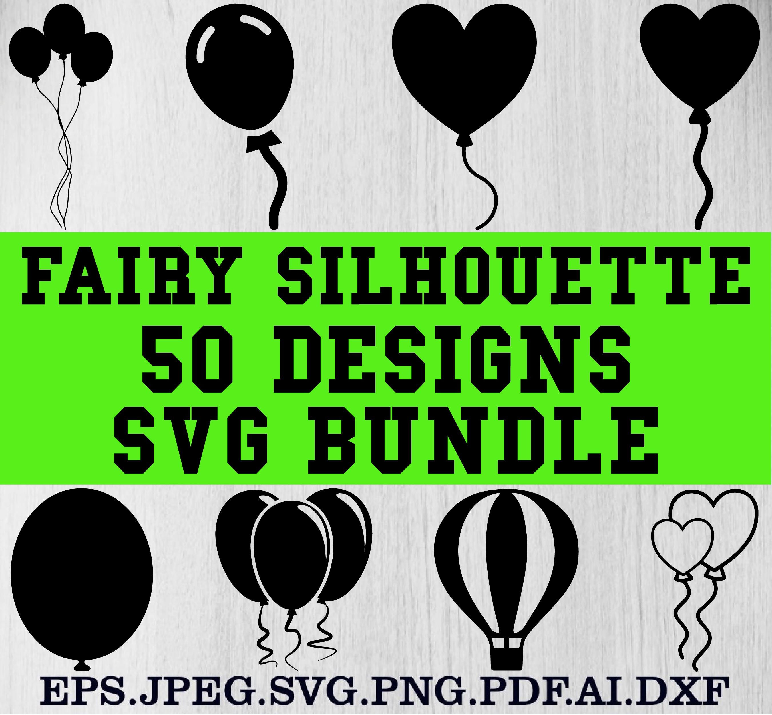 Balloon Svg Bundle, Balloon Clipart, Balloon Silhouette, Birthday ...