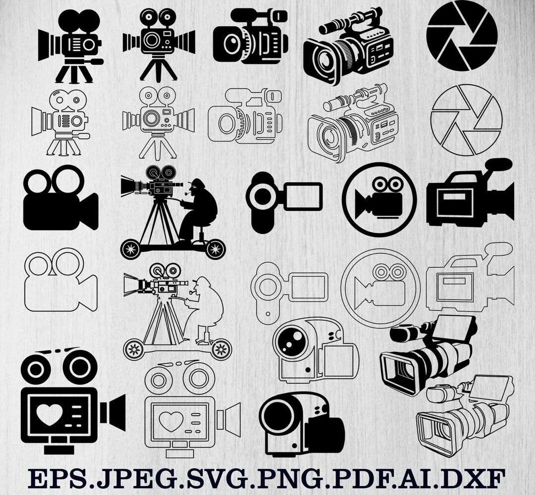 26 Video Camera SVG Bundle, SVG Files for Cricut, Movie Clipart, Cinema ...