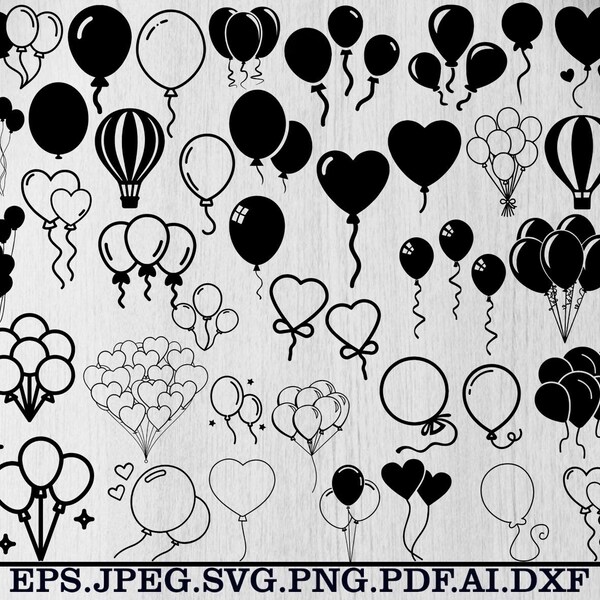 Balloons Svg - Etsy