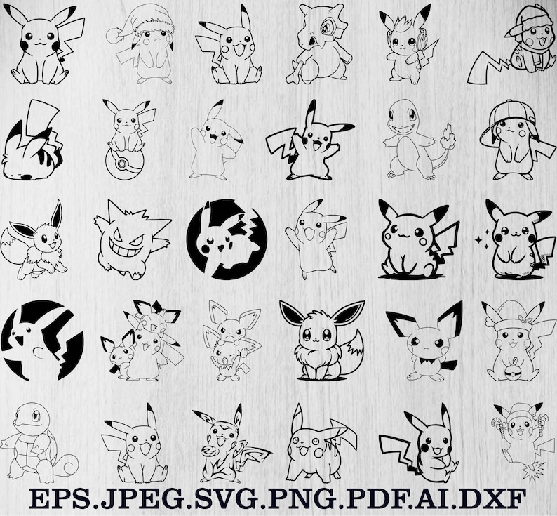 Pokemon Svg Bundle, Pokemon Clipart, Pokemon Svg, Pokemon Cut Files for ...