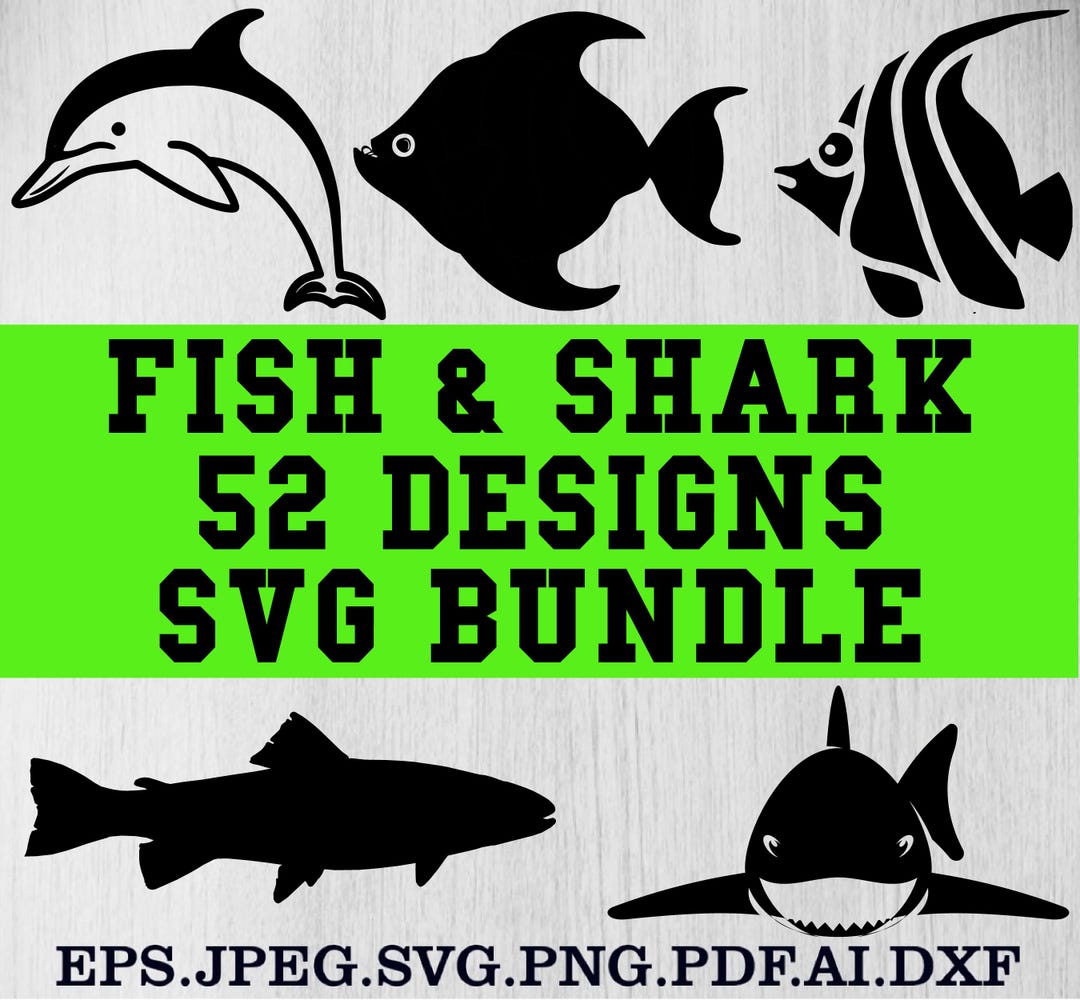 Fish Svg Bundle, Fish Png Bundle, Fish Silhouette, Fish Cut Files for ...