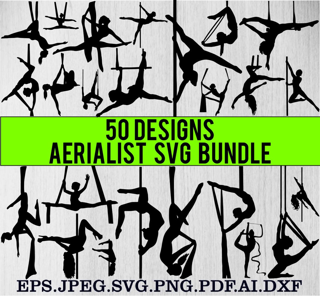 Aerialist Svg Bundle, Aerialist Png Bundle, Aerial Silks Svg, Aerialist ...