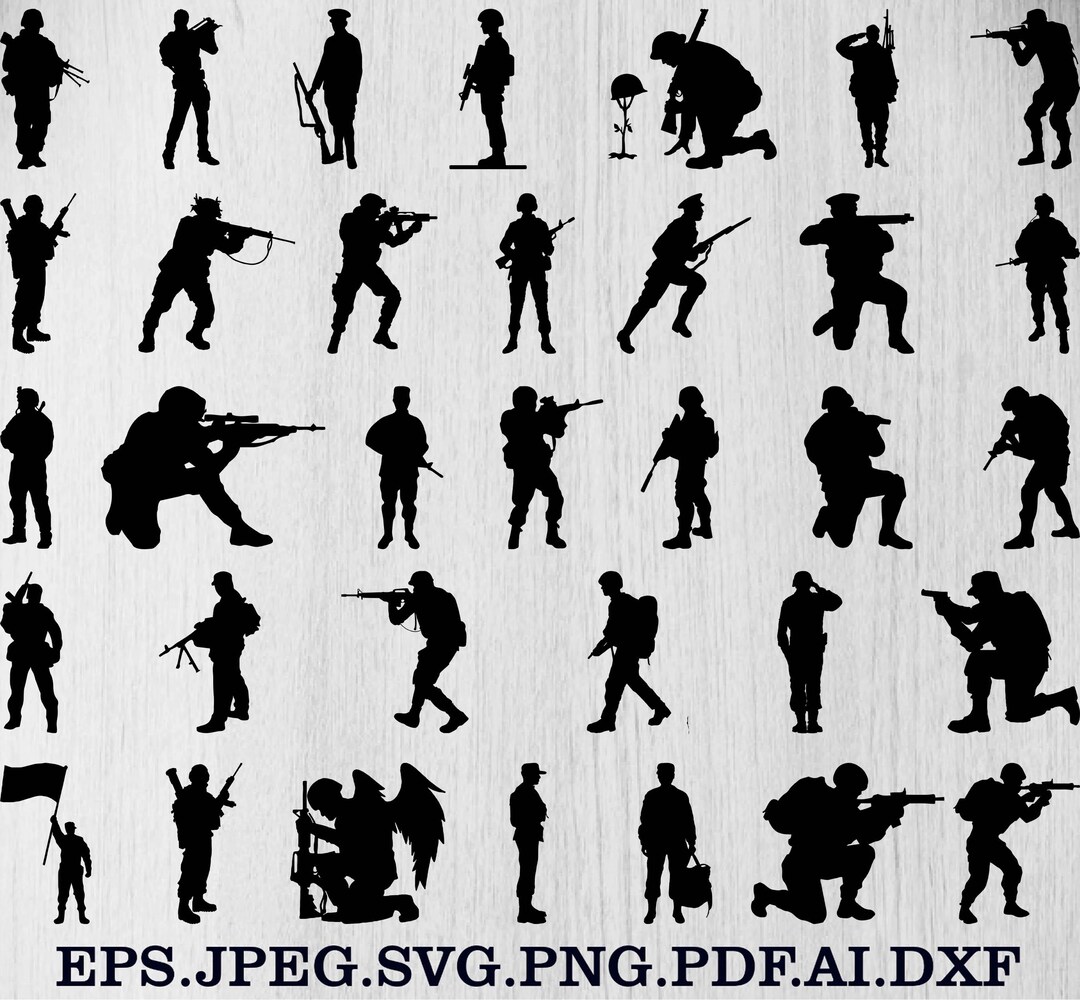 Soldiers Svg Bundle, Soldiers Clipart, Army Svg Bundle, Military Svg ...