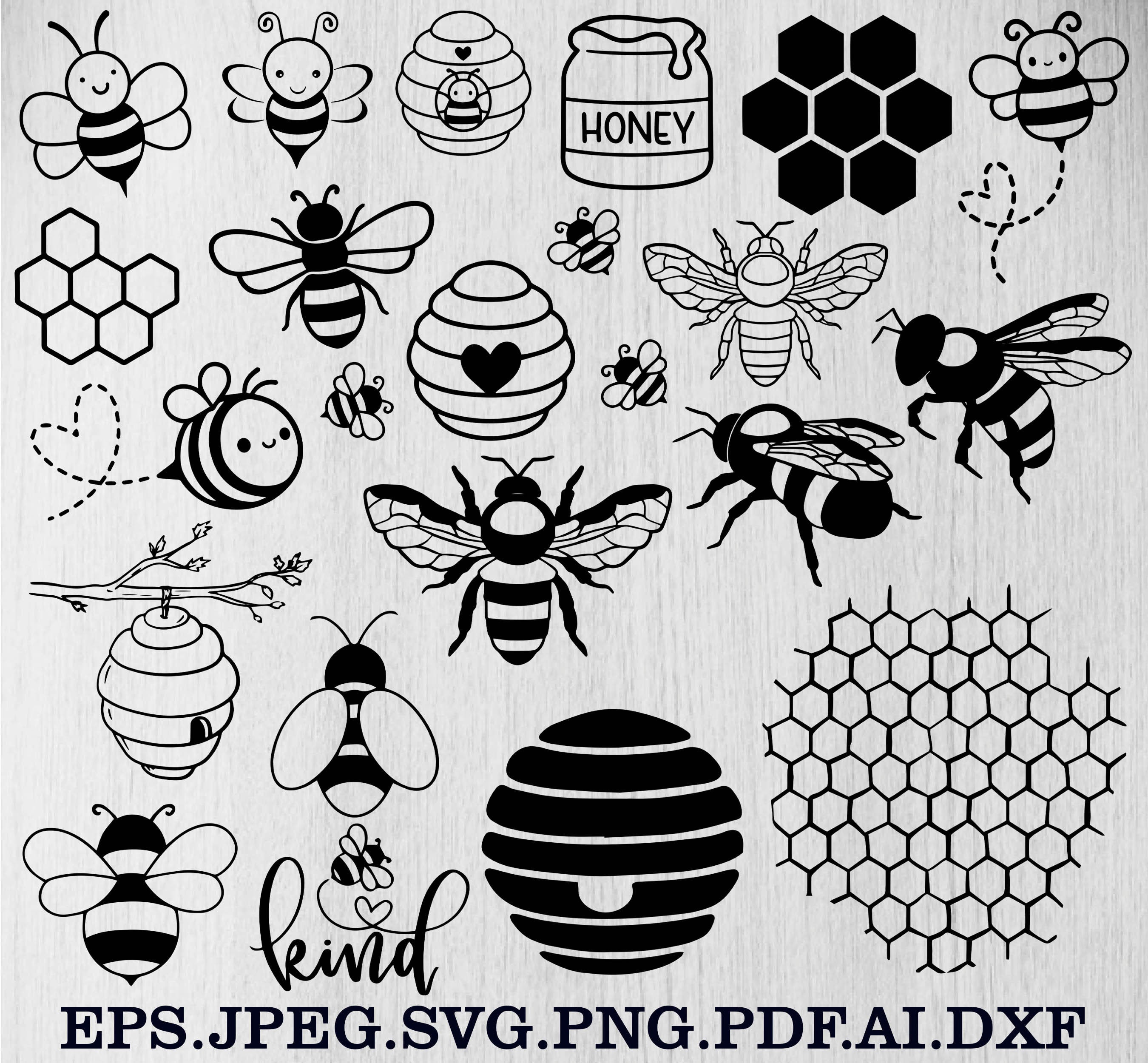 Bee Svg Bundle Bee Hive Svg Honeycomb Svg Bee Clipart Bee Cut Files ...