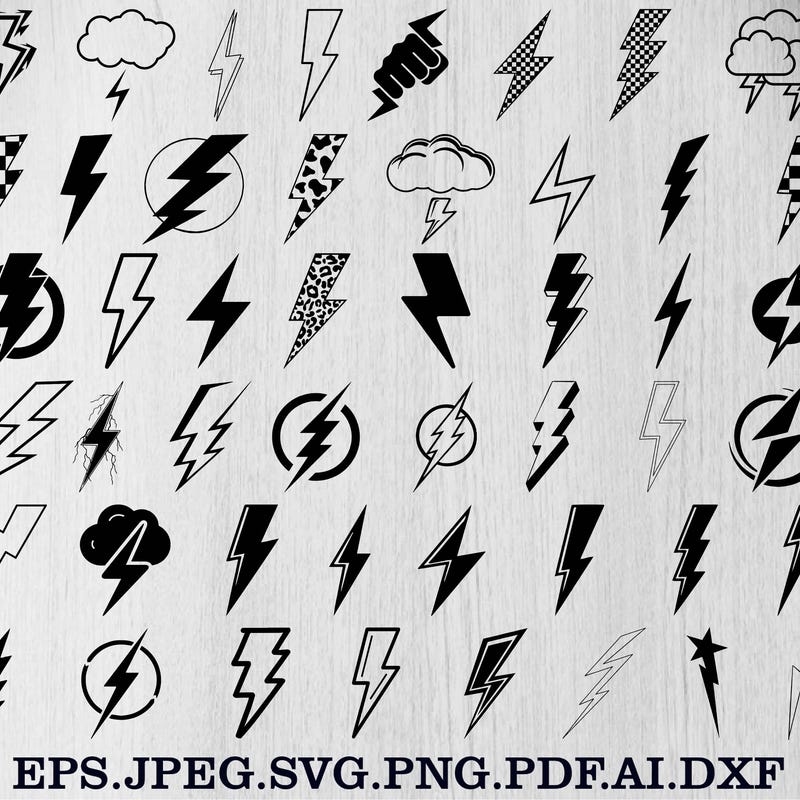 Lightning Svg - Etsy