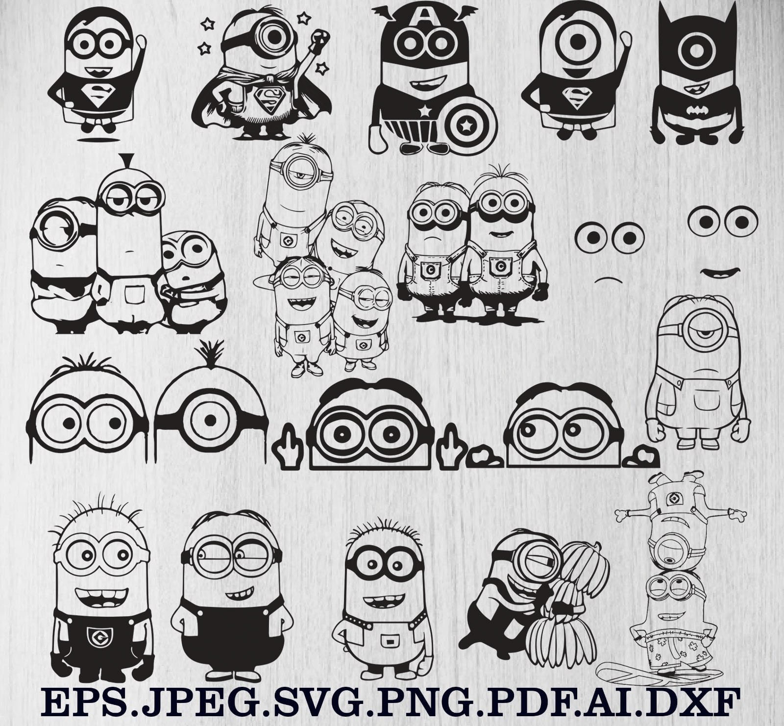 Minion Svg Bundle, Minions Svg, Minions Cricut Files, Minion Shirt ...