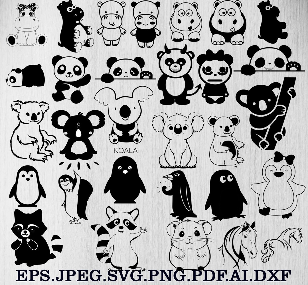 30 Animal Svg Bundle , Animal Clipart, Silhouette Cameo Svg, Cricut Svg ...