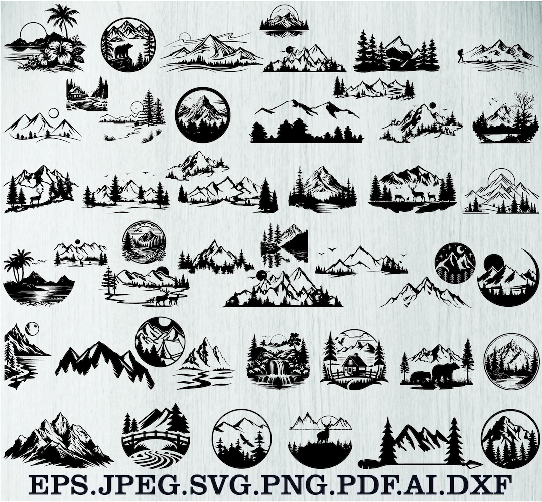 Forest Landscape Svg Bundle, Landscape Svg, Nature Scene Svg, Forest ...