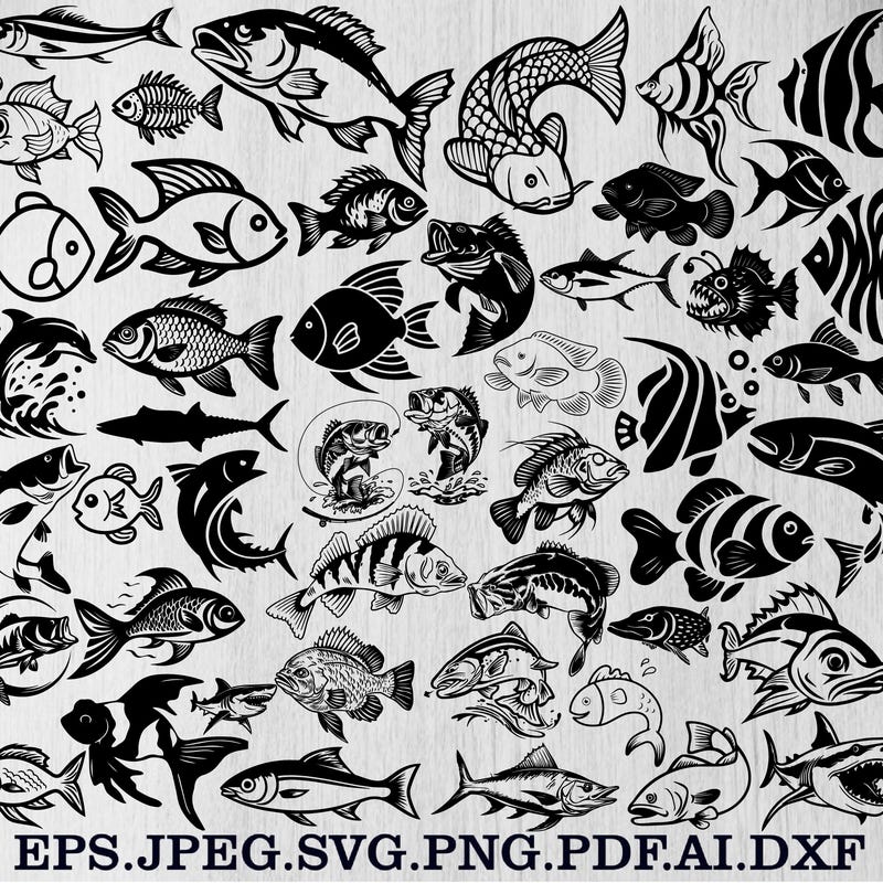 Fish Svg - Etsy