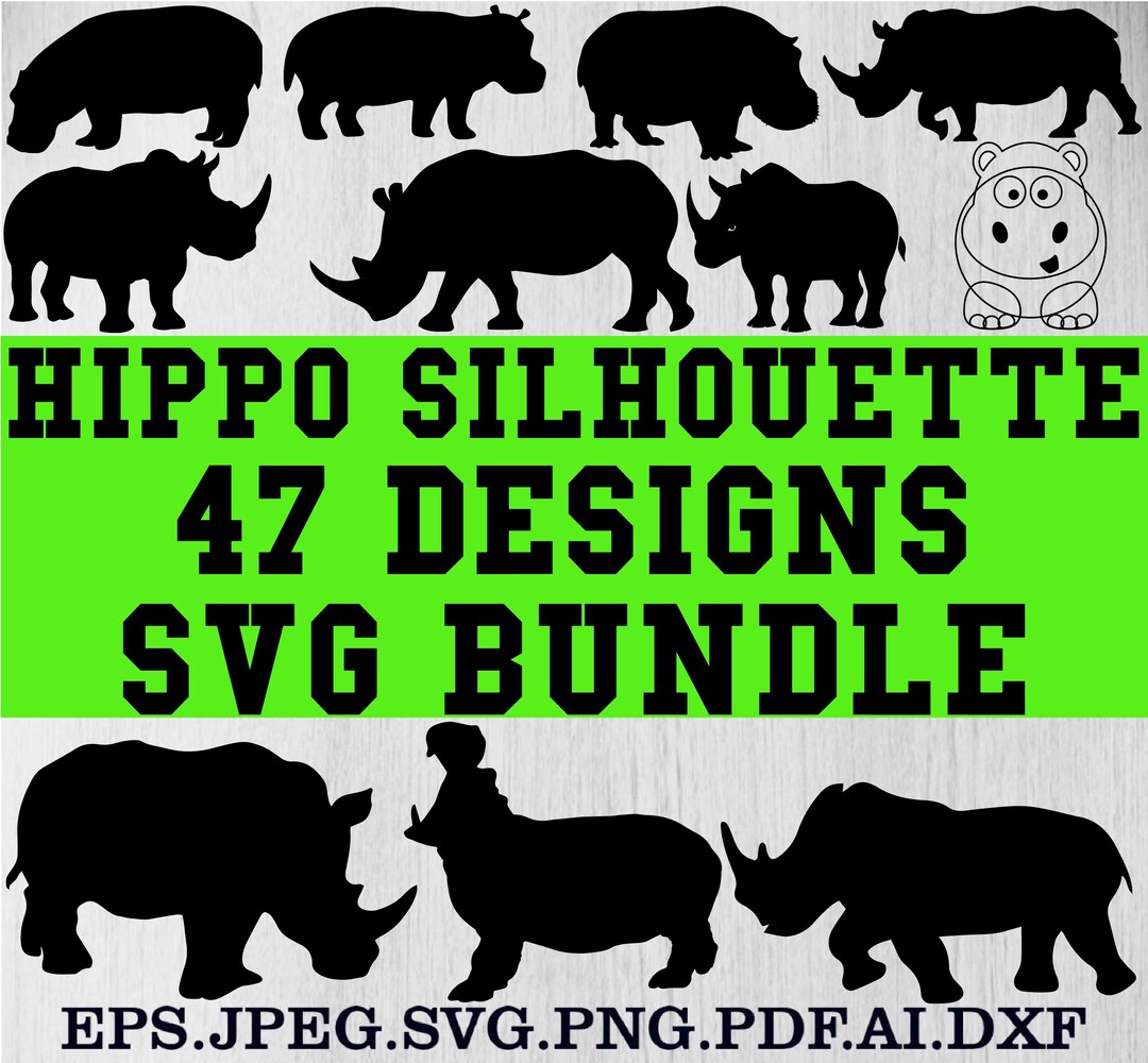Cute Hippo Svg Bundle, Hippo Clipart, Hippo Png Bundle, Hippo Cut Files ...