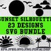 Sunset Svg Bundle, Sunset Silhouette SVG, Sunset Cricut Files, Beach ...