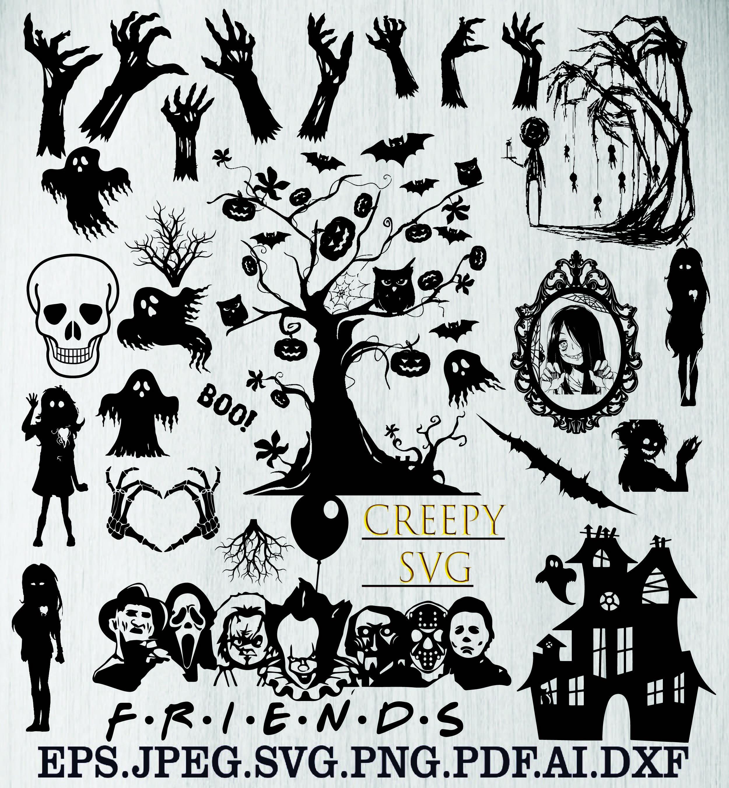 Halloween Svg Bundle, Creepy Svg,gothic Svg, Spooky,cutfile,creepy Hand ...