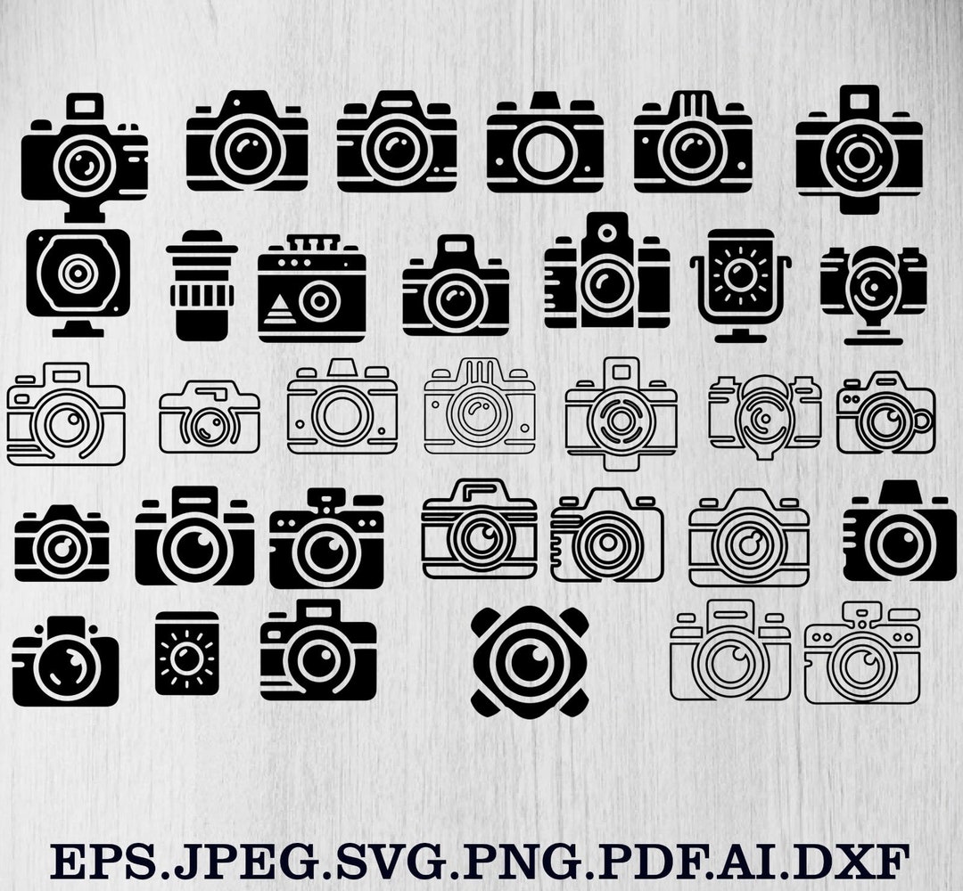 33 Camera SVG Bundle, Camera SVG, Photography Camera Bundle, Silhouette ...