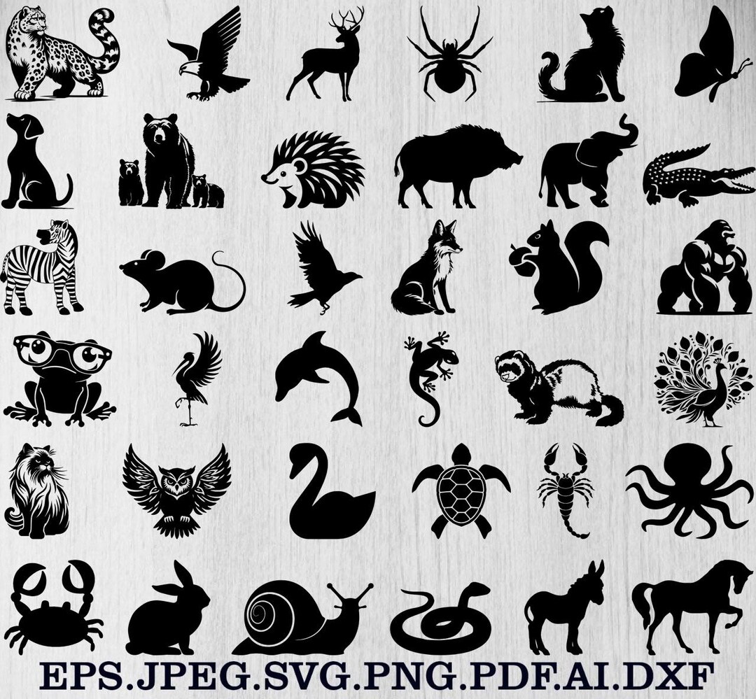 Animals Svg Bundle, Animals Clipart, Animals Svg, Animal Cut Files for ...