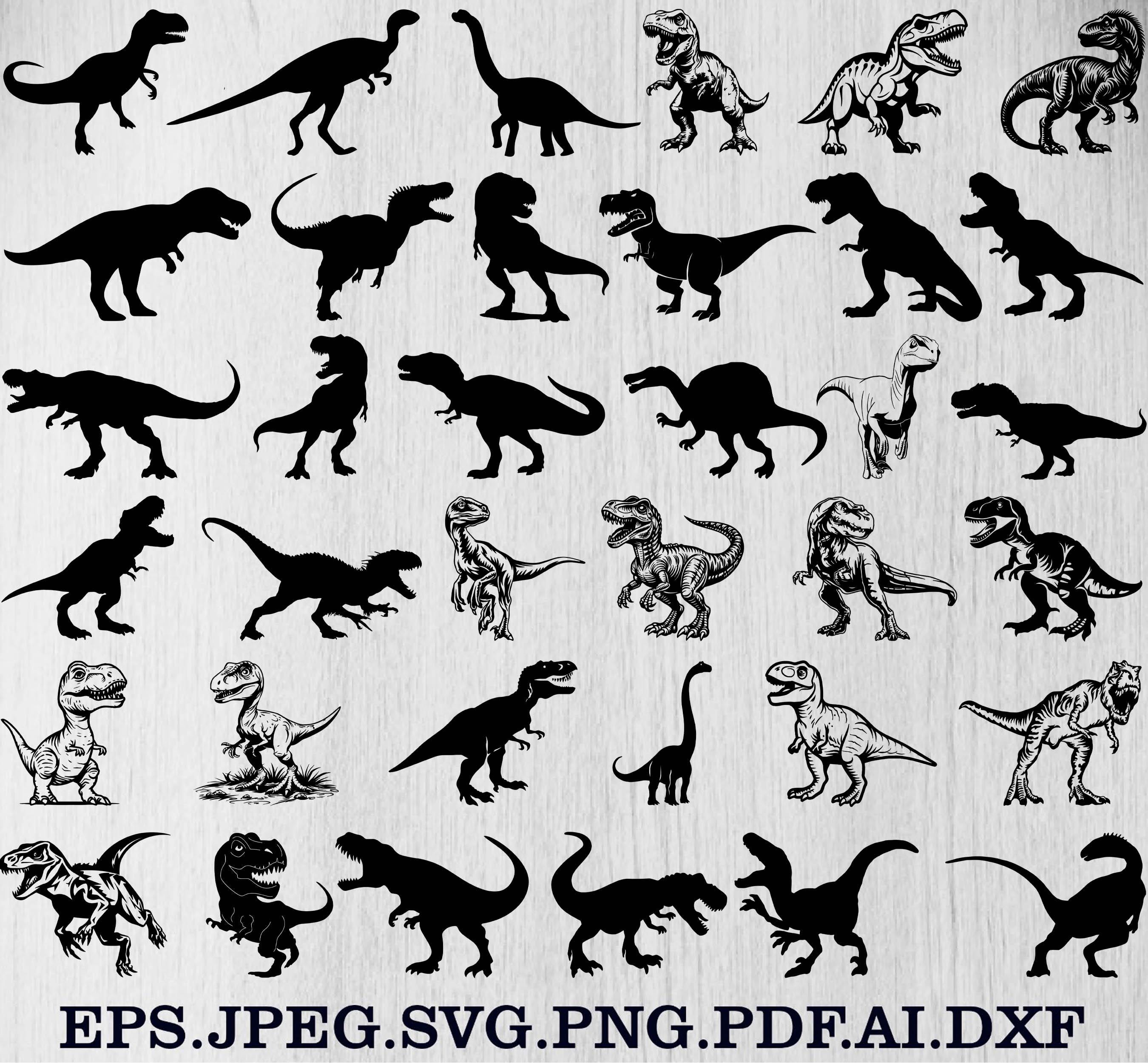 Dinosaur Svg Bundle, Dinosaur Clipart, Dinosaur Cut Files for Circut ...