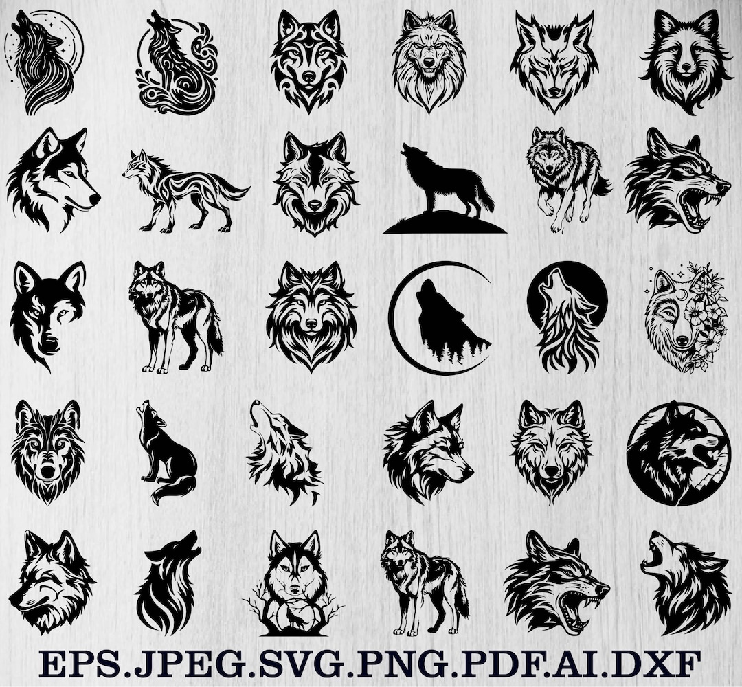 Wolf Svg Bundle, Wolf Svg, Wolf Head Svg, Wolf Clipart, Wolf Svg Cut ...