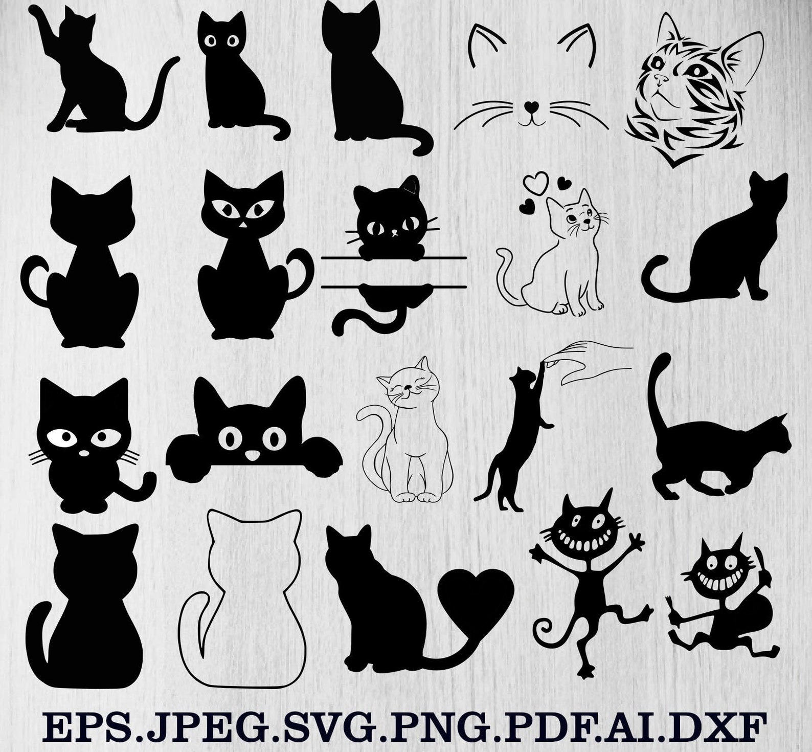 Cat Svg Bundle, Cat Clipart, Cat Svg, Cat Png Bundle, Cat Vector Bundle ...