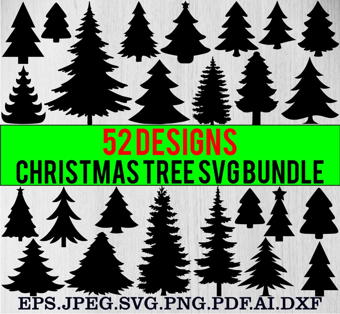 Sapin de Noël Svg Bundle, Clipart arbre de Noël, Noël Svg Bundle, arbre ...