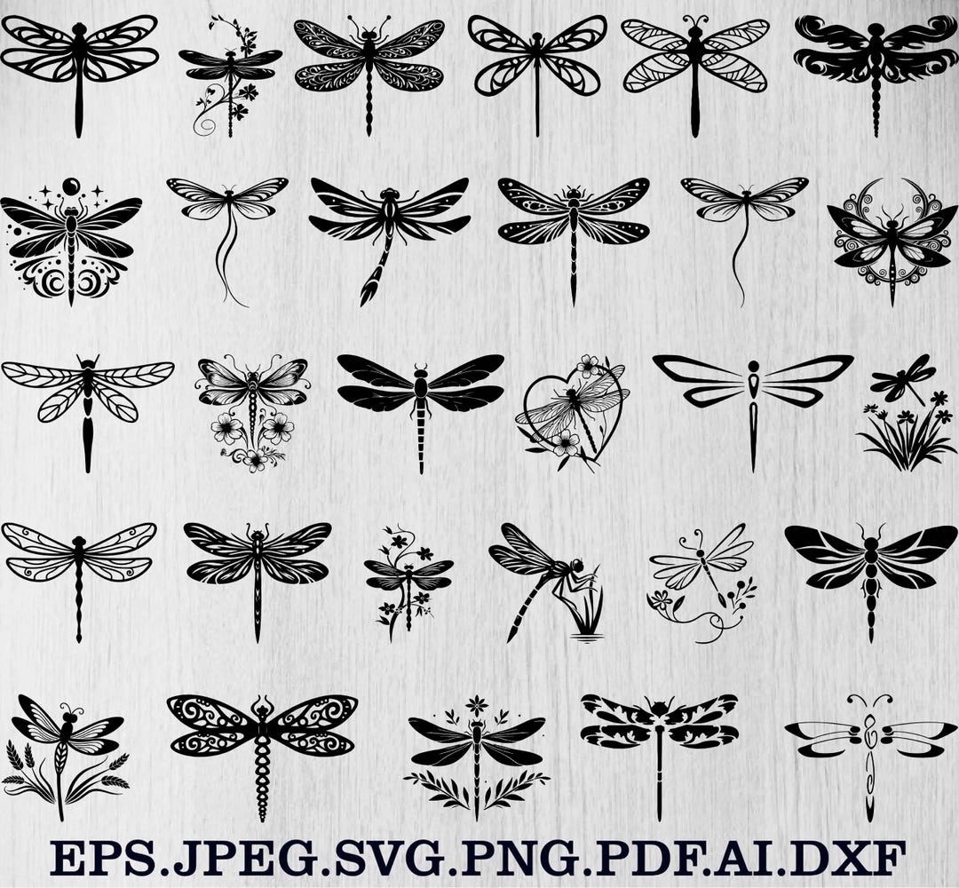 Dragonfly Svg Bundle, Dragonfly Svg, Dragonfly Clipart, Dragonfly Svg ...