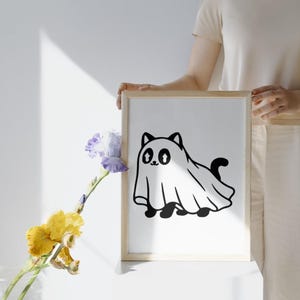 Cute Ghost Cat Svg Bundle, Ghost Cat Clipart, Halloween Cat Svg, Spooky ...